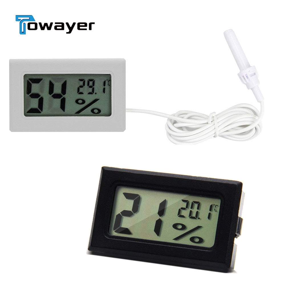 Digital Thermometer Hygrometer Mini LCD Humidity Meter Freezer Fridge ...